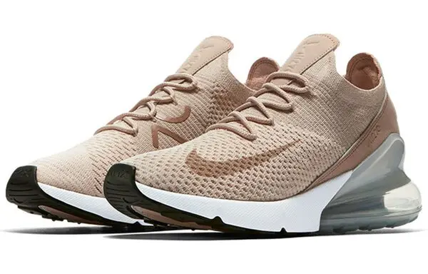 Nike Max 270 Flyknit Low Top Sneakers - Pinkred