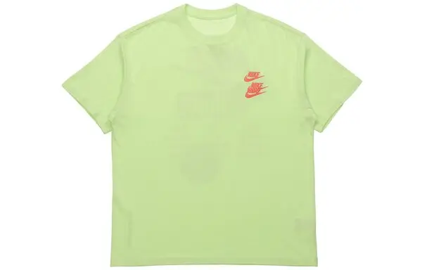 Nike Back Printing Embroidered Logo Sports Round Neck Short Sleeve - Green