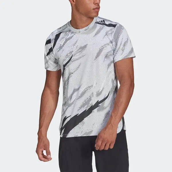 Adidas Training Sports Printing Round Neck Short Sleeve T-shirt