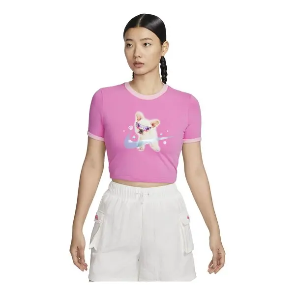 Nike Graphic Slim Crop T-shirt - Pink