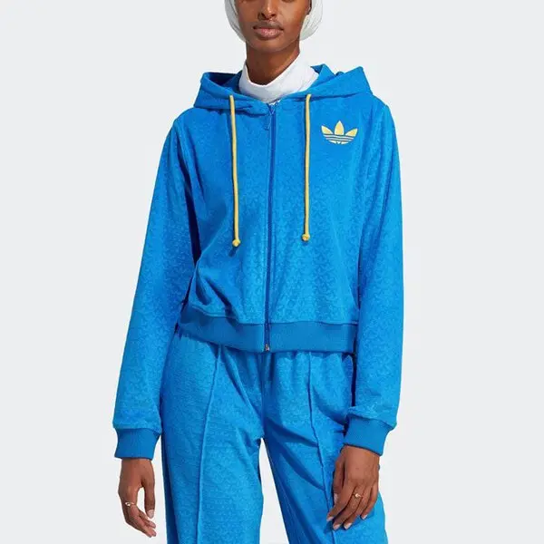 Adidas Adicolor Heritage Now Velour Full Zip Hoodie
