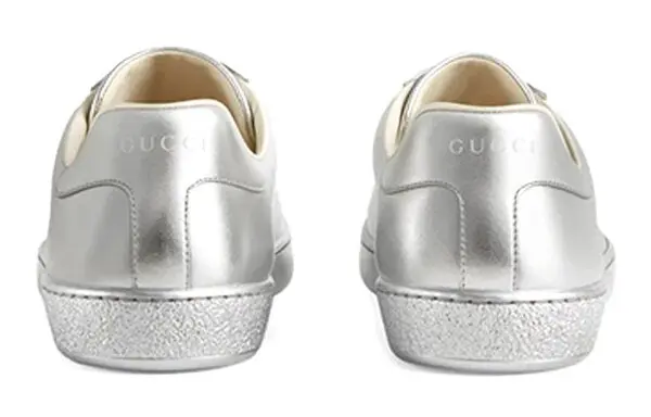 Gucci Ace Metallic Sneakers - Metallic Silver