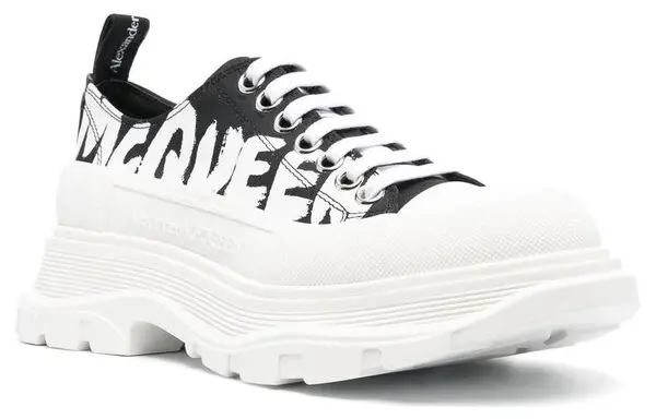 Alexander McQueen Tread Slick Low Lace Up Graffiti Sneakers
