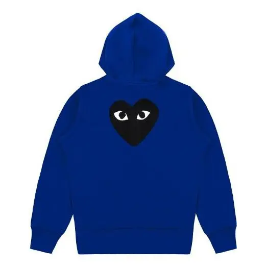 Play Comme Des Garcon Zip Up Hoodie With Heart Logo - Blue