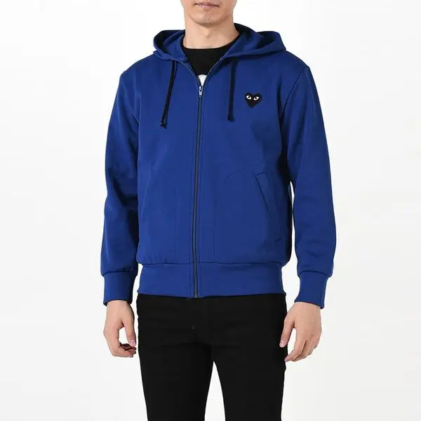 Play Comme Des Garcon Zip Up Hoodie With Heart Logo