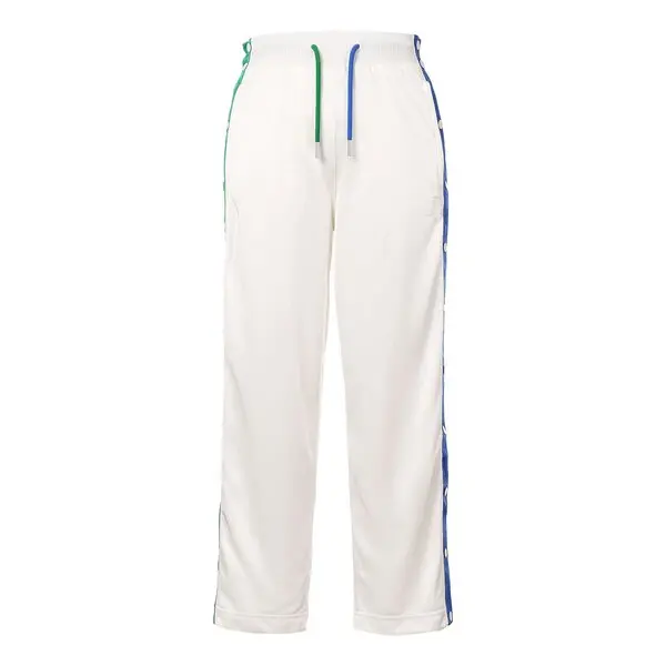 JORDAN X Aleali May Tearaway Crossover Splicing Waist Drawstring Casual Long Pants - White