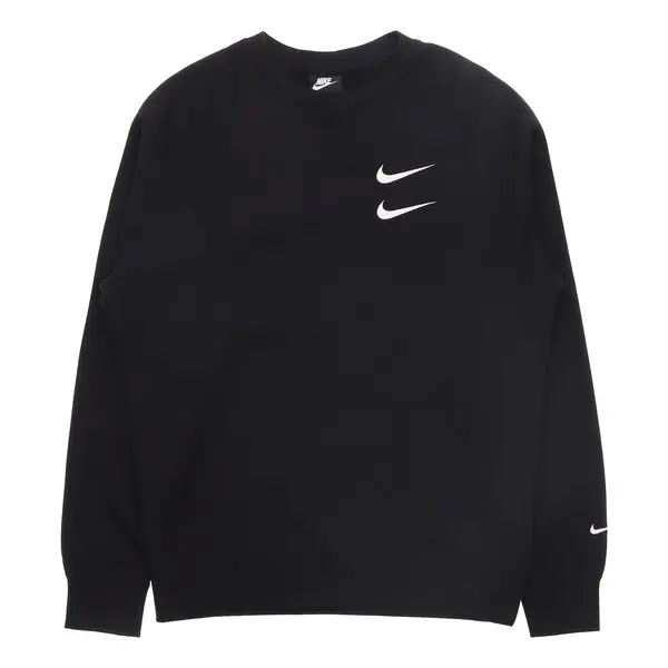 Nike Embroidered Fleece Lined Stay Warm Round Neck Pullover - Black