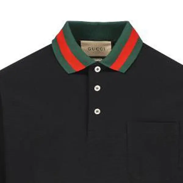 Gucci Cotton Piquet Polo With Web Collar