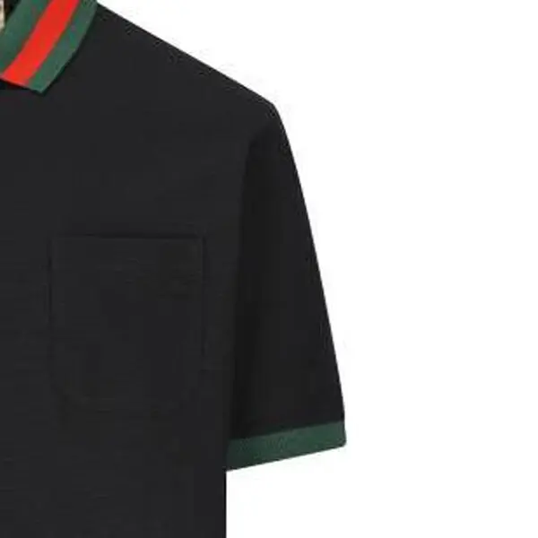 Gucci Cotton Piquet Polo With Web Collar