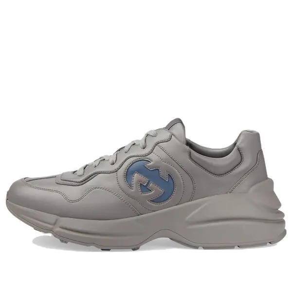 Gucci Rhyton Leather Sneakers - Grey
