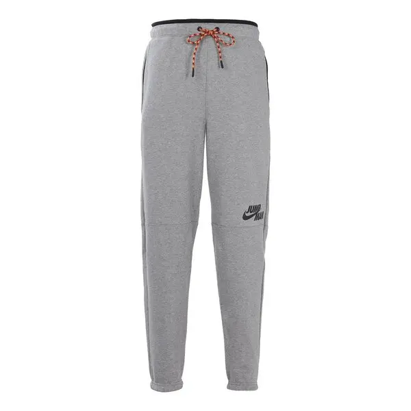 Nike Solid Color Logo Lacing Casual Sports Pants/trousers/joggers Gray - Multi-color
