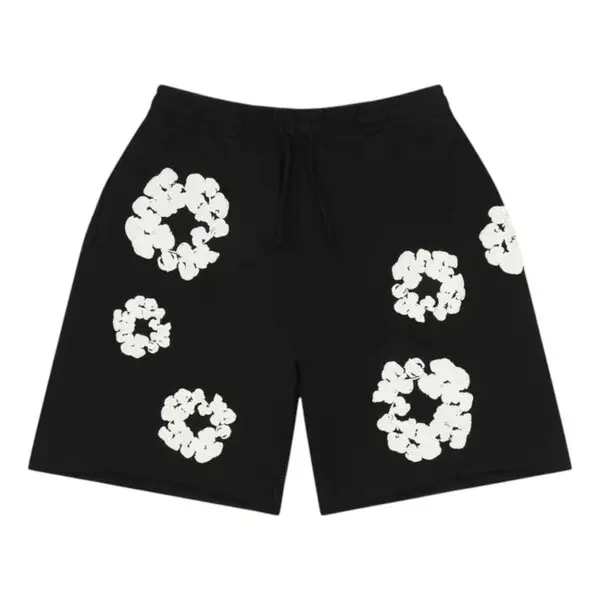 DENIM TEARS Cotton Wreath Sweatshorts - Black