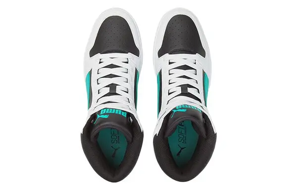 PUMA Rebound Layup Mid-top Sneakers - Blackwhitegreen