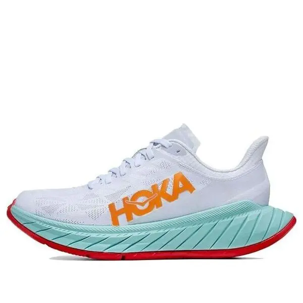 Hoka One One Carbon X 2 Athletic Sneakers - White/blue