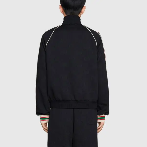 Gucci G Alphabet Knit Zipper Jacket - Black