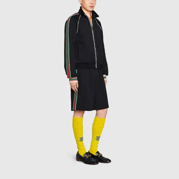 Gucci G Alphabet Knit Zipper Jacket - Black