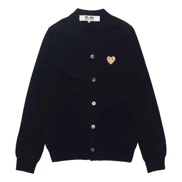 Play Comme Des Garcon Cardigan Gold Emblem - Navy