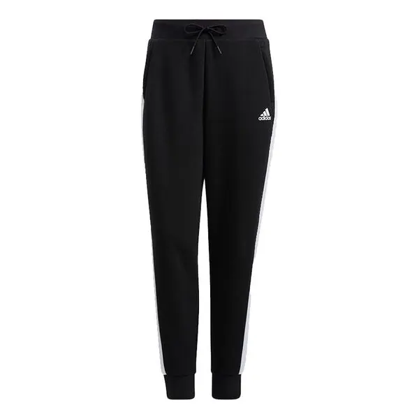 Adidas Fleece Contrast Stripe Side Pants - Black