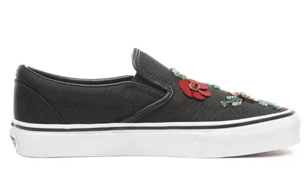 VANS Embellished Floral Sequins Slip-on Sneakers