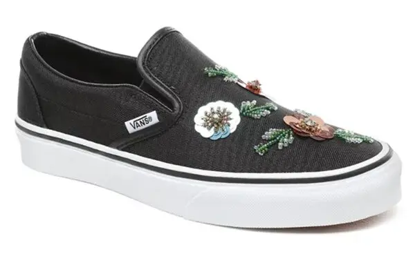 VANS Embellished Floral Sequins Slip-on Sneakers