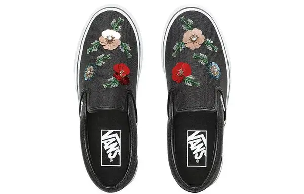 VANS Embellished Floral Sequins Slip-on Sneakers