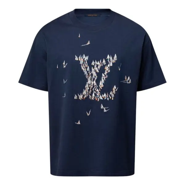 LOUIS VUITTON Embroidered Cotton T-shirt - Navy