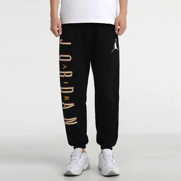 JORDAN Colorful Flying Logo Printing Sports Long Pants - Black