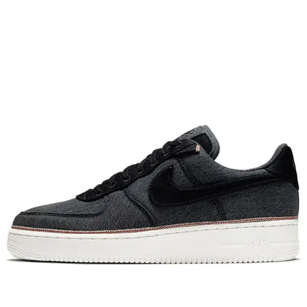 Nike Force 1 Low Premium Denim Sneakers - Black