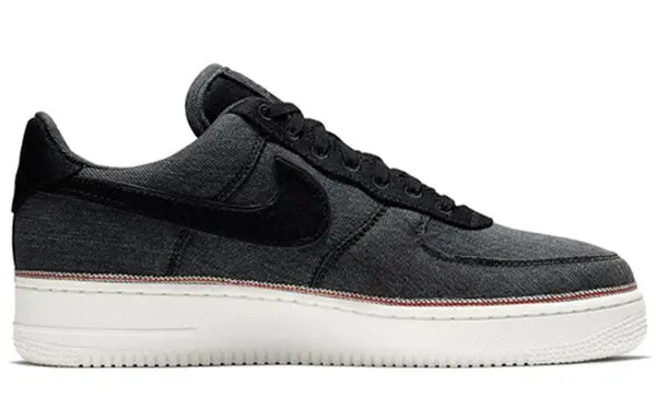 Nike Force 1 Low Premium Denim Sneakers - Black