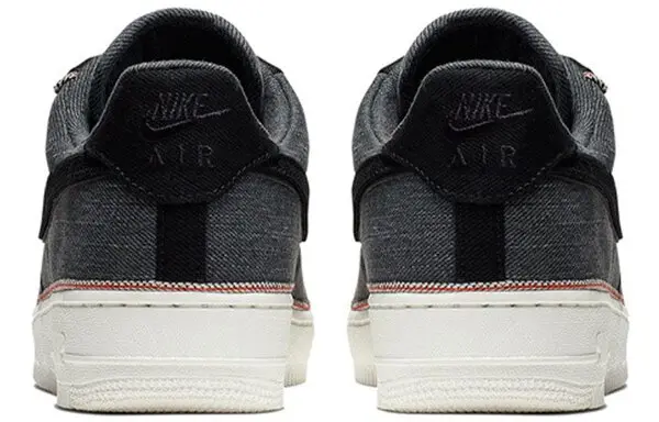 Nike Force 1 Low Premium Denim Sneakers - Black