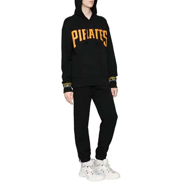 Gucci Logo Printing Casual Sports Pants Black