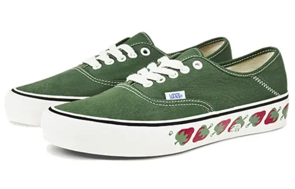 VANS Authentic Low Top Sneakers With Graphic Detailing - Green
