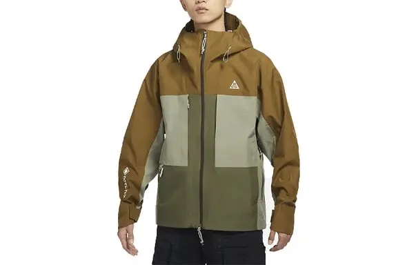 Nike Colorblock Hooded Jacket - Brown