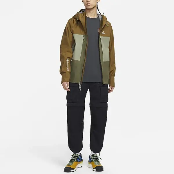 Nike Colorblock Hooded Jacket - Brown