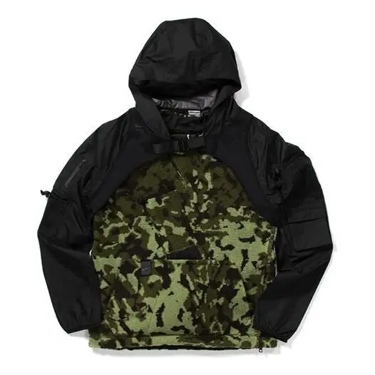 Nike Lab Camouflage Fleece Hooded Top - Black/camo