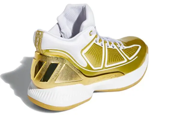 Adidas D Rose High Top Basketball Sneakers - White/gold