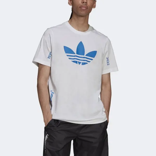 Adidas Originals Trefoil C Tee1 Printing Round Neck Short Sleeve White - Multi-color