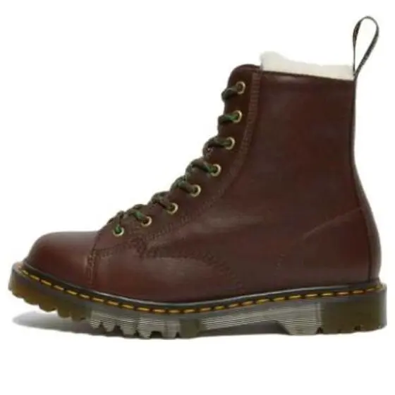 Dr. Martens Barton Shearling Lined Leather Ankle Boots - Brown