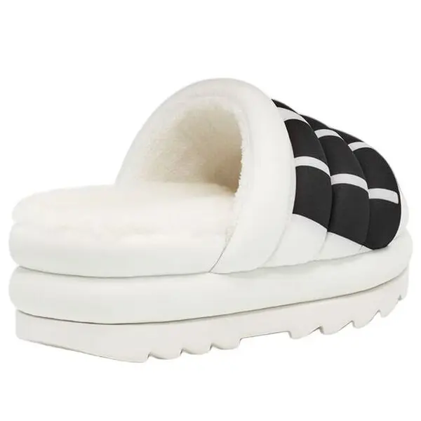 UGG Maxi Slide With Logo Detailing - White/black