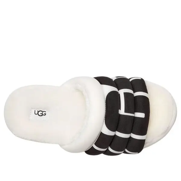 UGG Maxi Slide With Logo Detailing - White/black