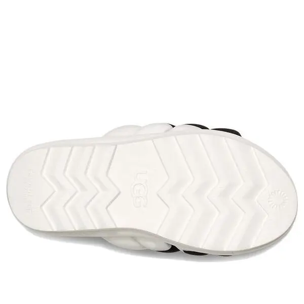 UGG Maxi Slide With Logo Detailing - White/black