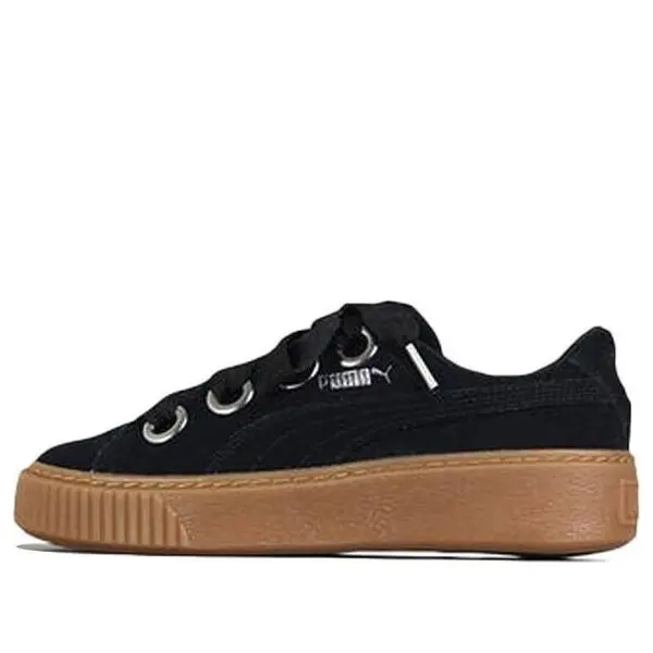 PUMA Platform Kiss Suede Low Top Sneakers - Black