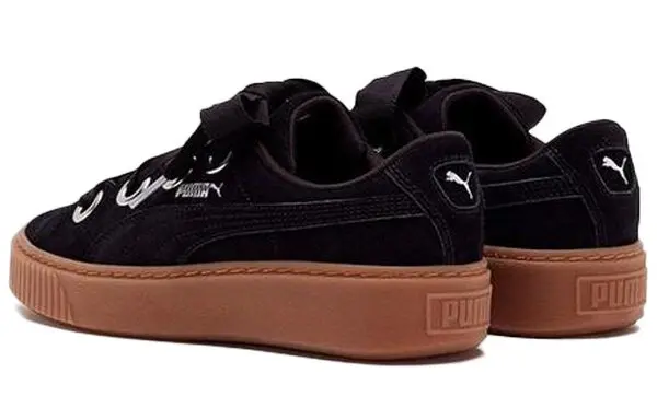 PUMA Platform Kiss Suede Low Top Sneakers - Black