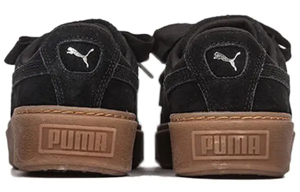 PUMA Platform Kiss Suede Low Top Sneakers - Black