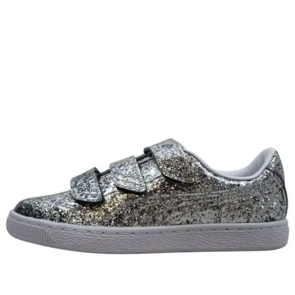 PUMA Basket Strap Glitter Sneakers - Silver