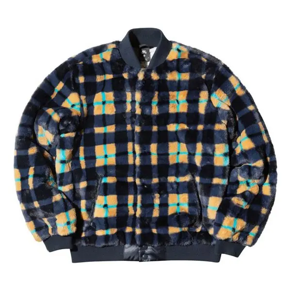 Nike Dunk High X Concepts Crossover Skateboard Sports Plush Plaid Jacket Asia Edition Colorblock - Yellow