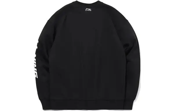 LI-NING Embroidered Logo Fleece Lined Pullover - Black