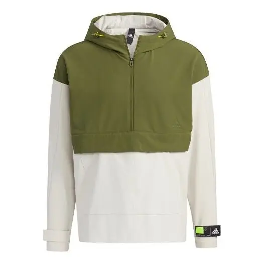 Adidas Th Jacket Woven Anorak Green/white - Brown