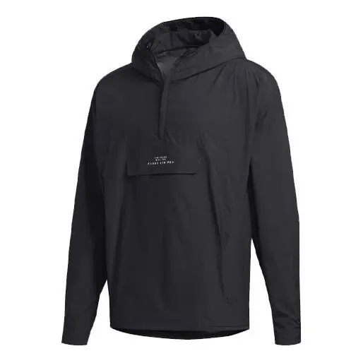 Adidas Logo Hooded Anorak Jacket - Black
