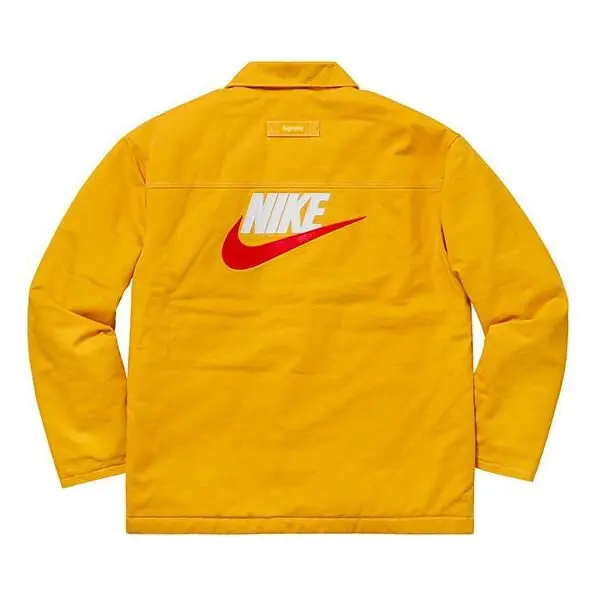 Supreme Fw18 X Nike Double Zip Quilted Work Jacket - Yellow